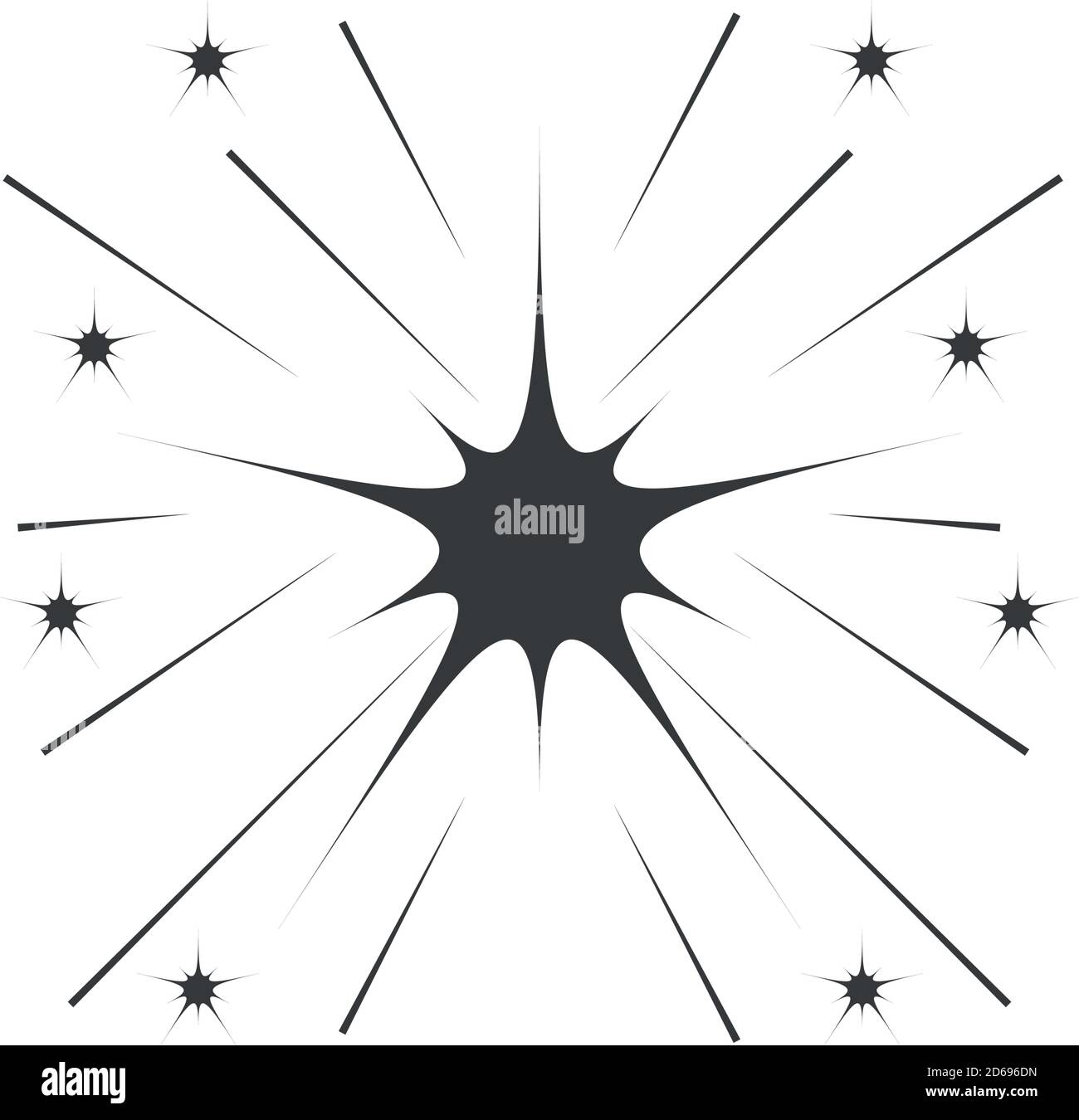 star bright explossion decoration silhouette vector illustration ...