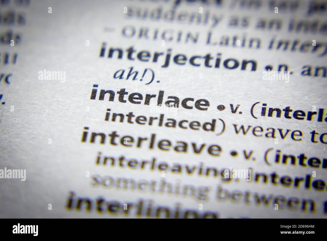 Word or phrase Interlace in a dictionary Stock Photo - Alamy