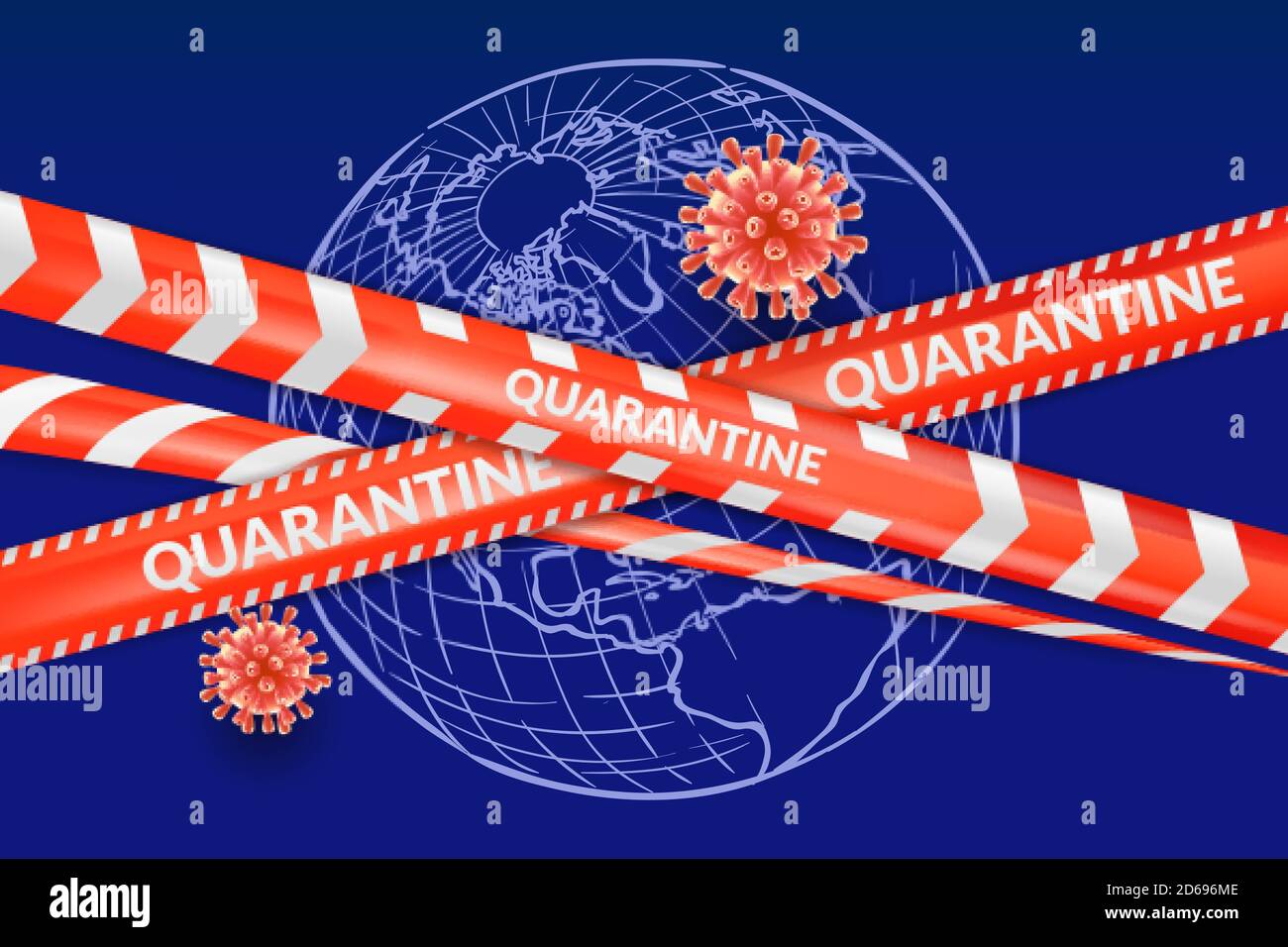 Coronavirus pandemic and global world quarantine concept. Vector ...