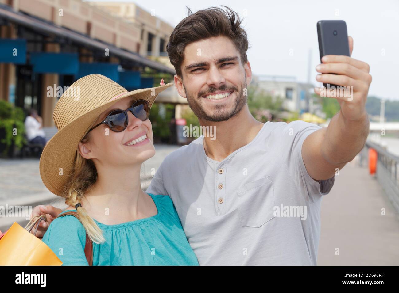 two people doing a selfie Stock Photo - Alamy