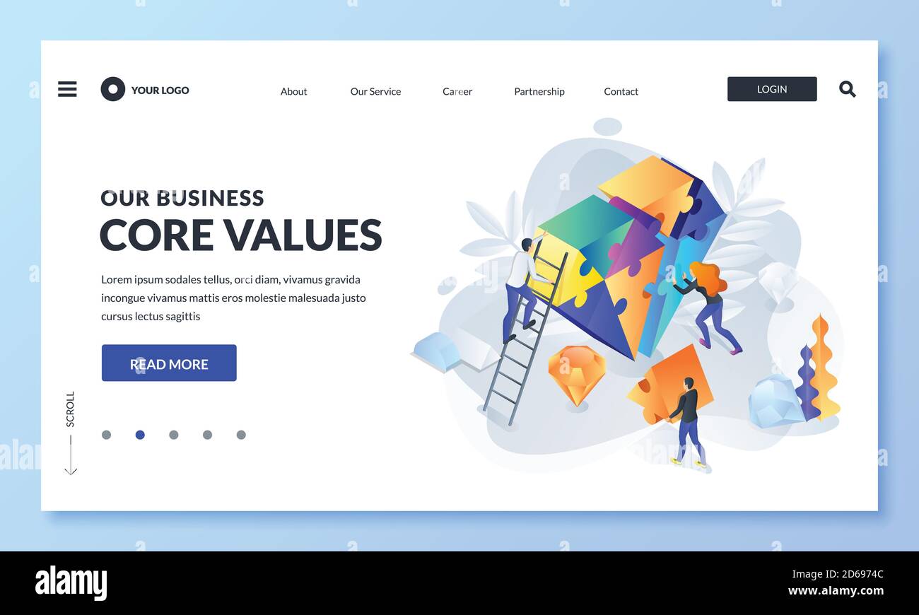 Business core value and company corporate mission concept. Vector 3d ...