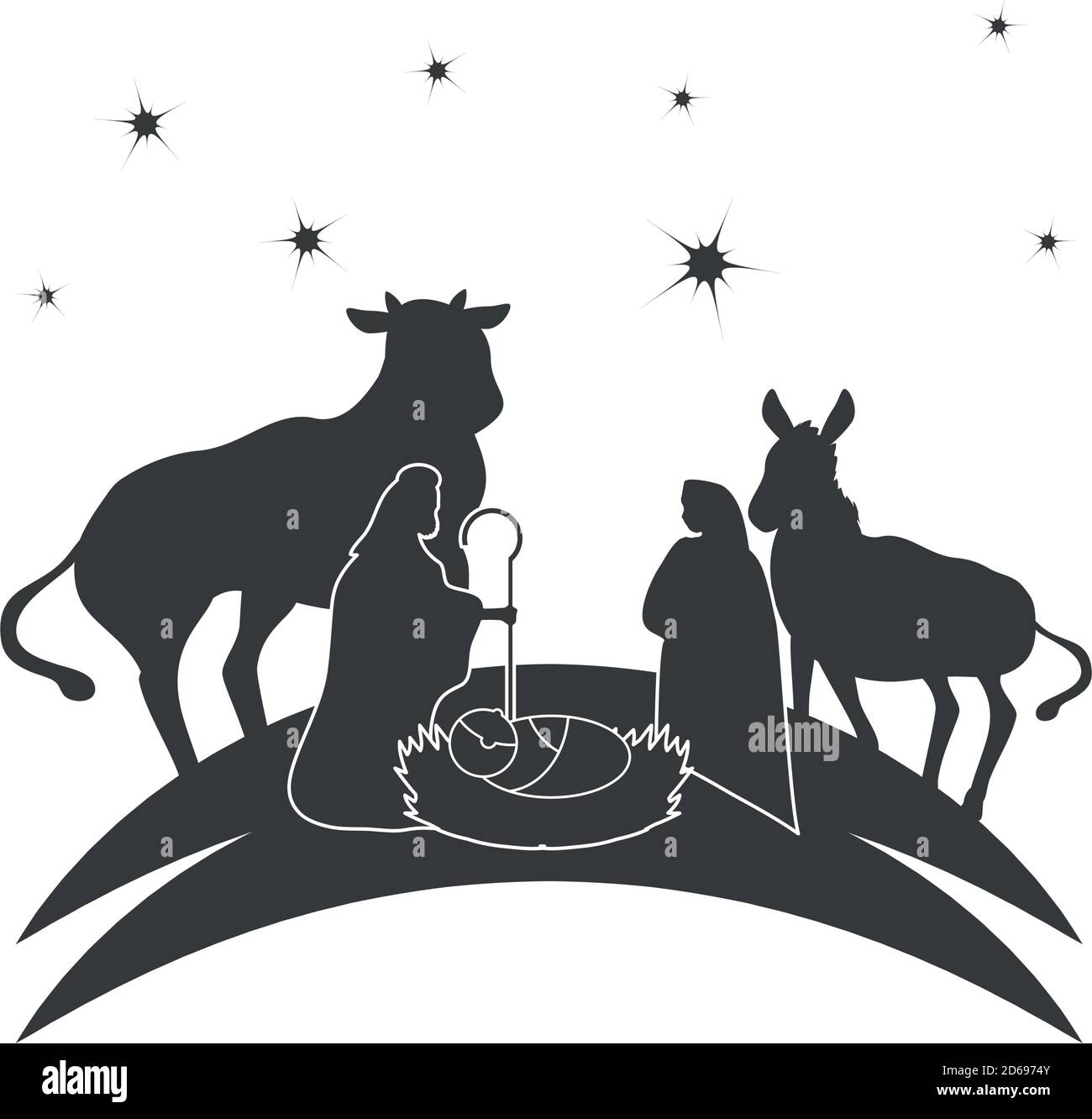 Nativity Star Silhouette Clip Art