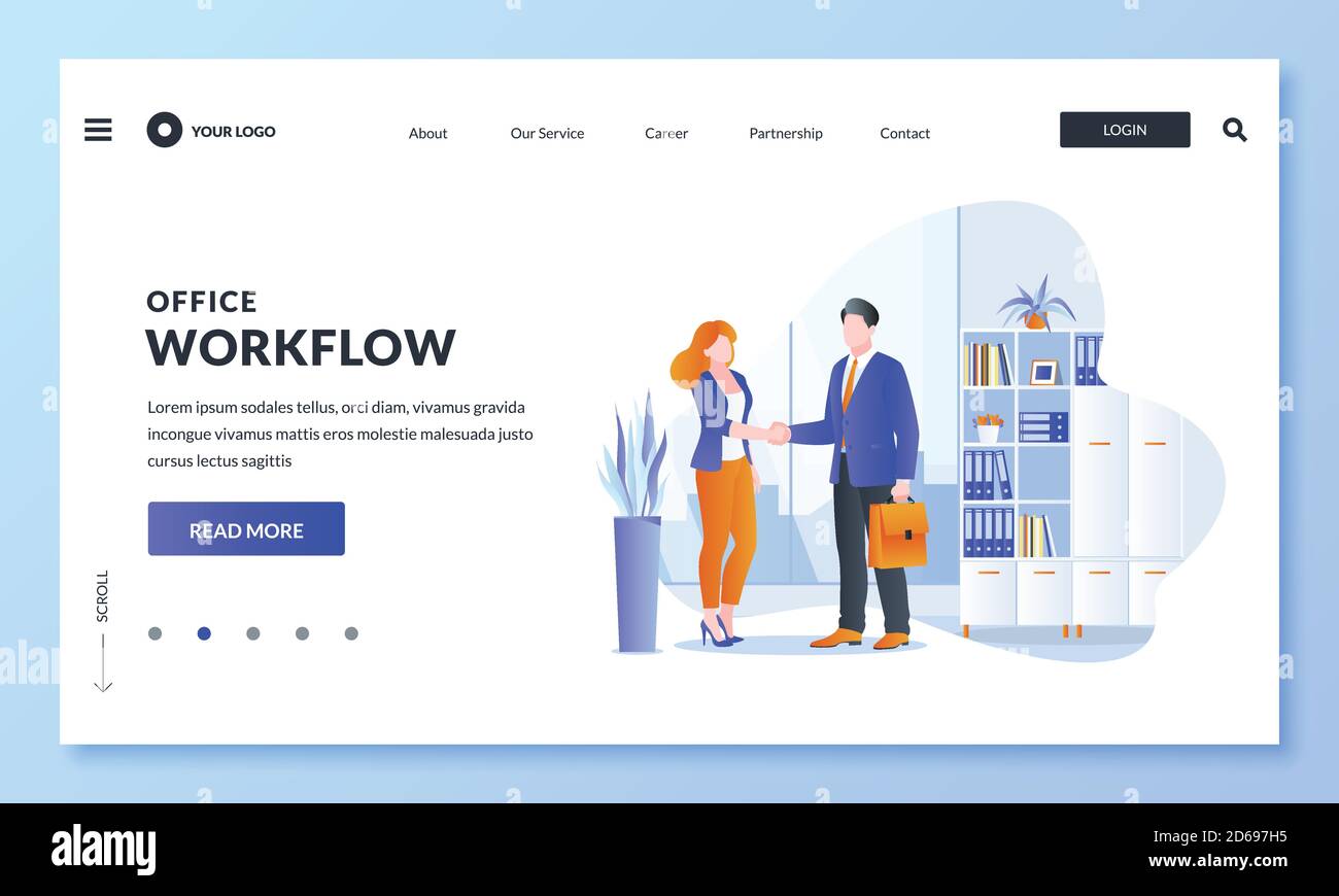 Manager and client make deal and shake hands. Vector flat illustration ...