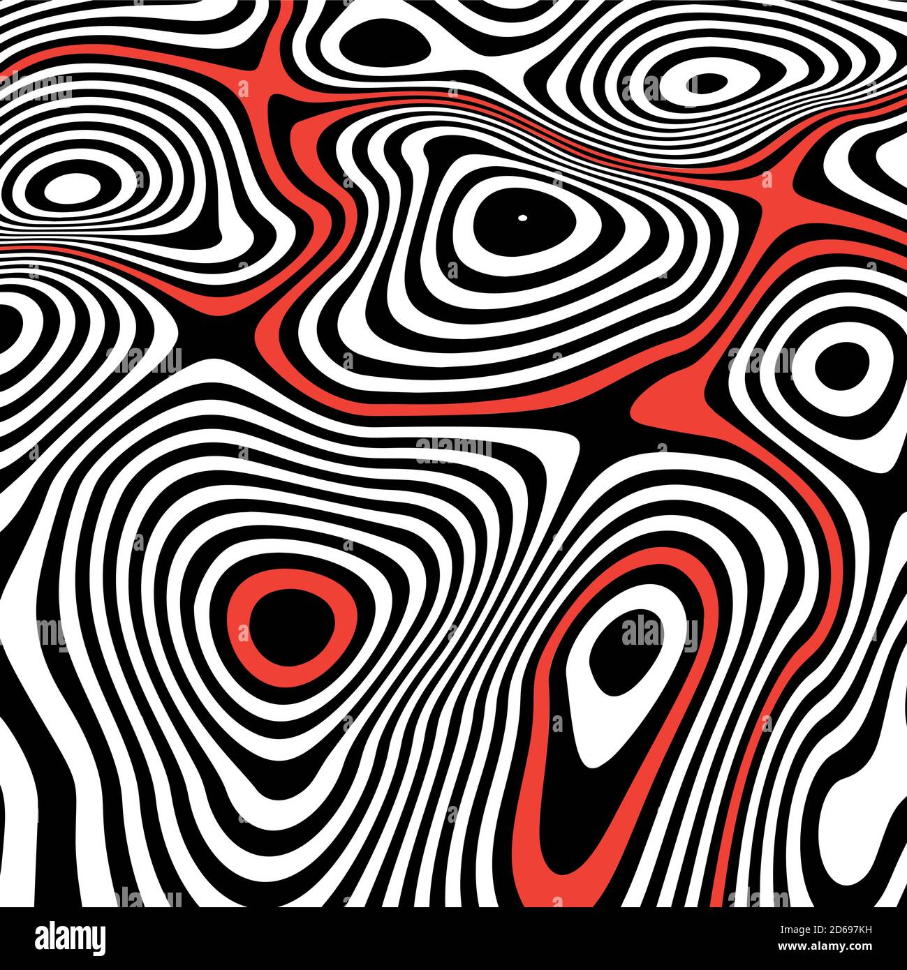 Wavy Stripes Background with Curved Ripple Lines in Black and White ...