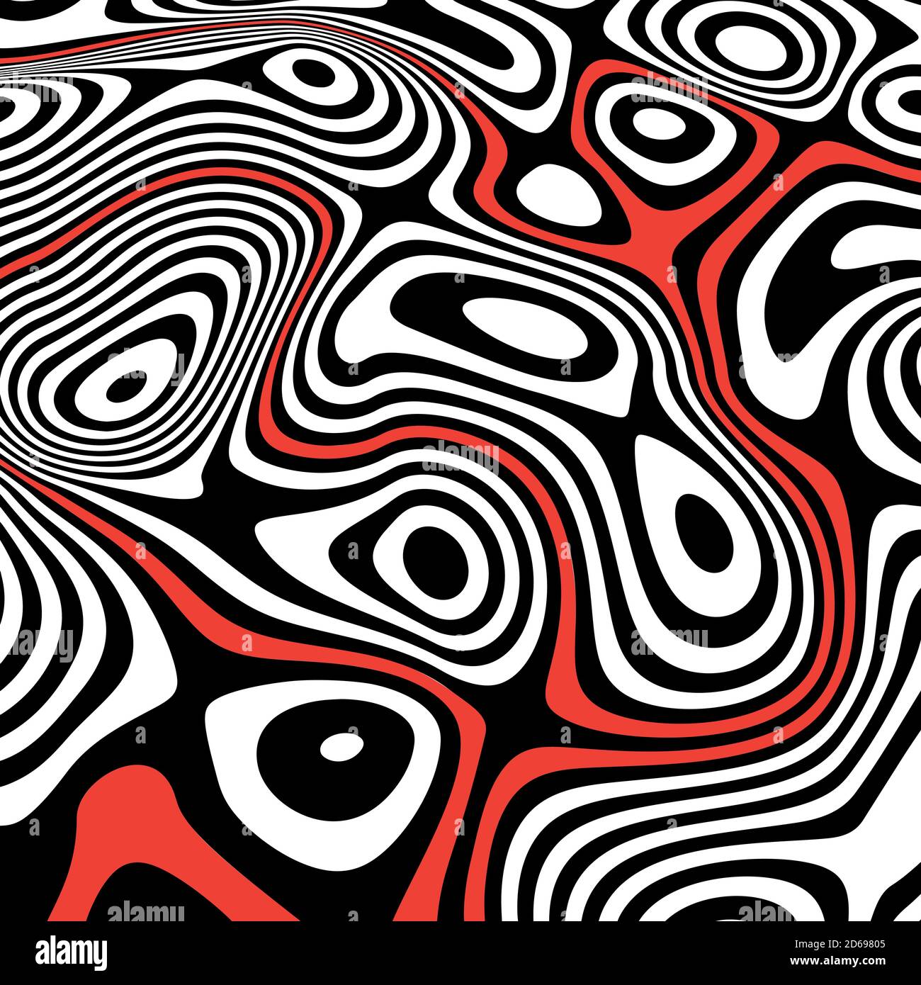 Trendy Optical illusion Vector Background. Stripe Lines in Perspective ...