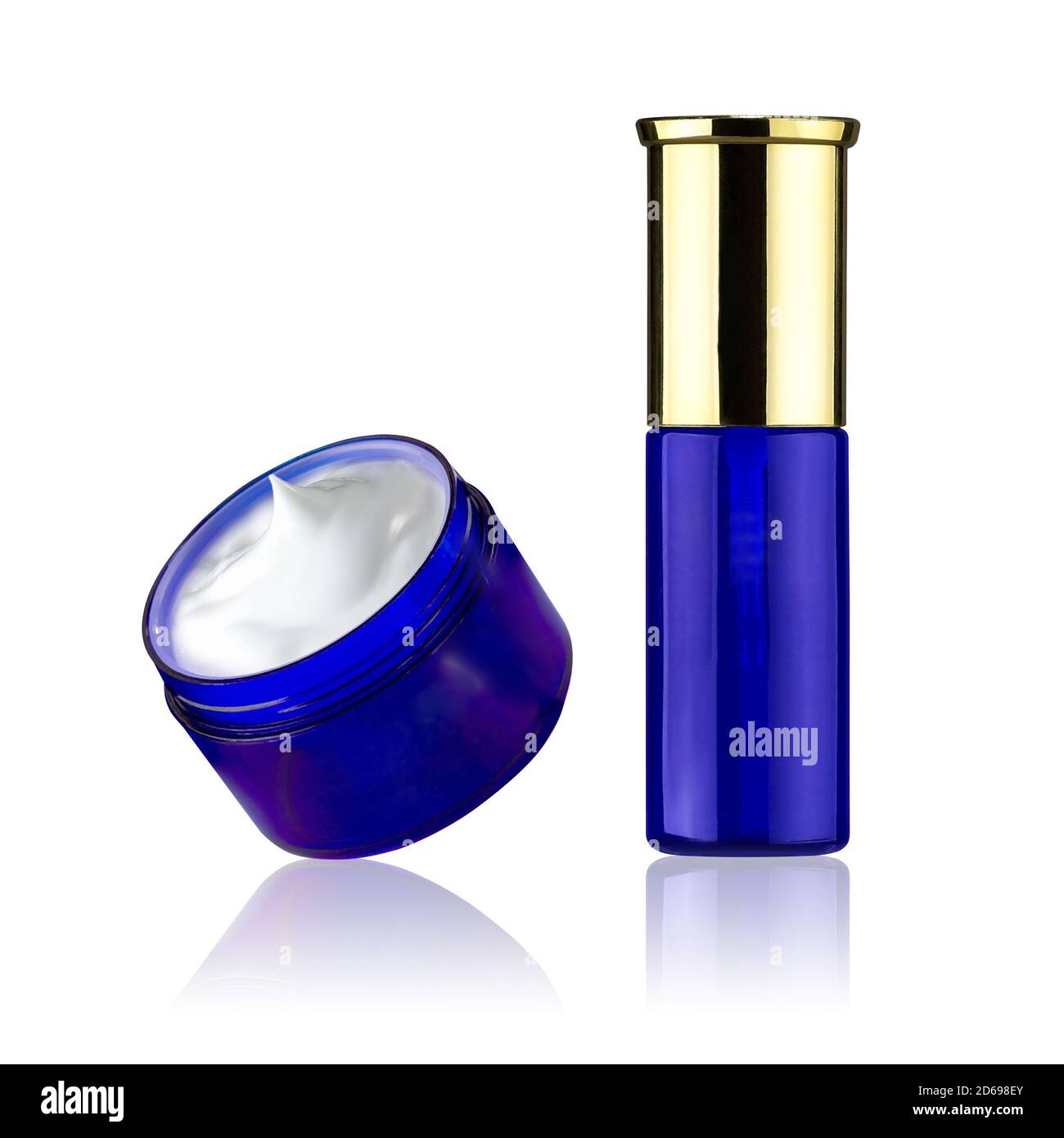 Cosmetic cream container on white background Stock Photo - Alamy