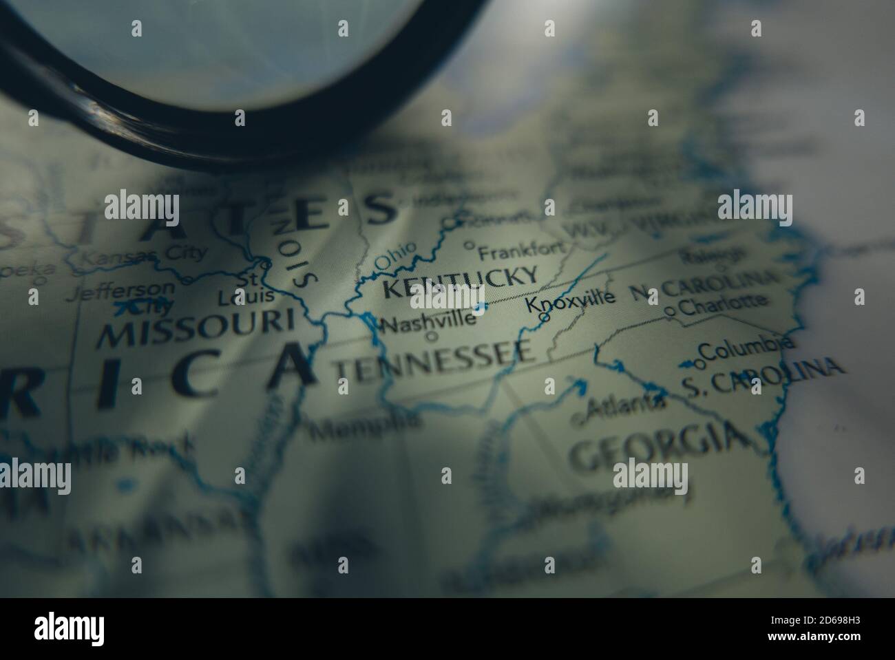 American State Kentucky on the map of the world Stock Photo - Alamy