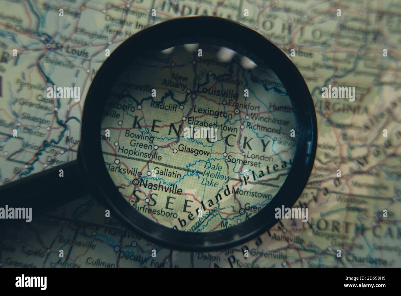 American State Kentucky on the map of the world Stock Photo - Alamy
