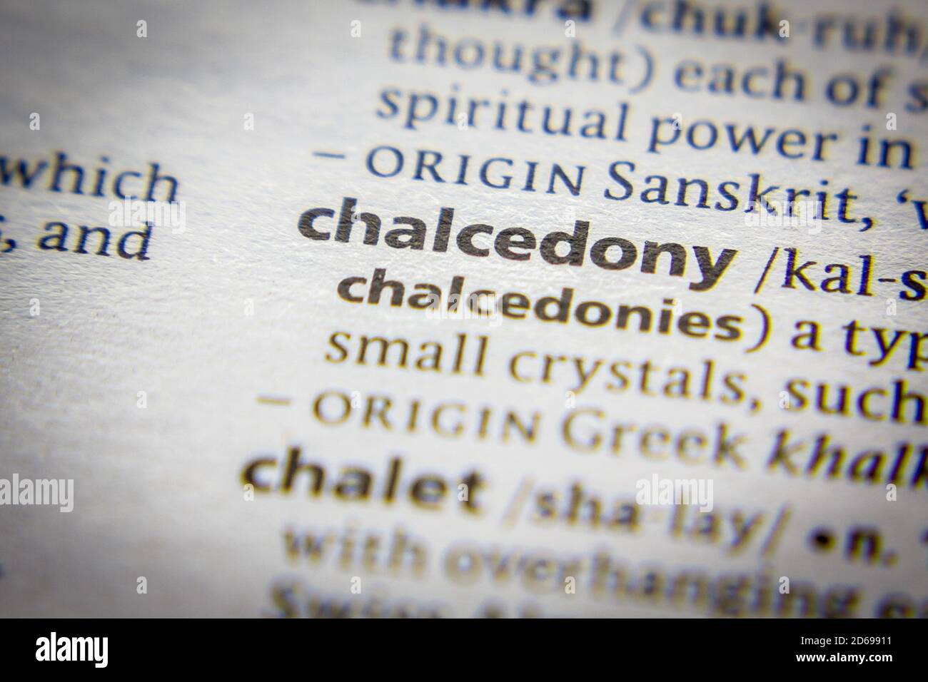 Word or phrase Chalcedony in a dictionary Stock Photo - Alamy