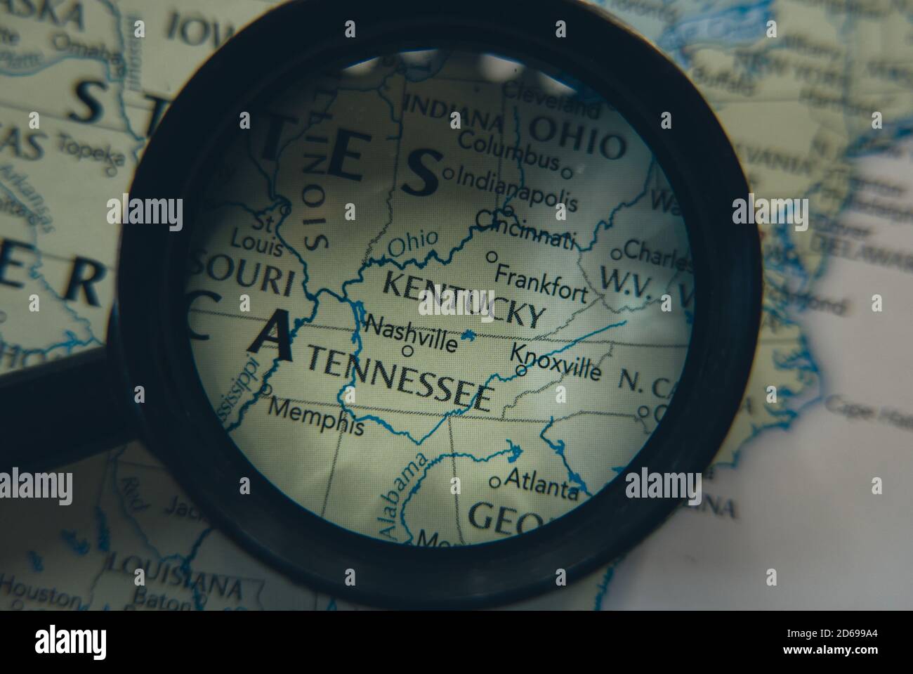 American State Kentucky on the map of the world Stock Photo - Alamy