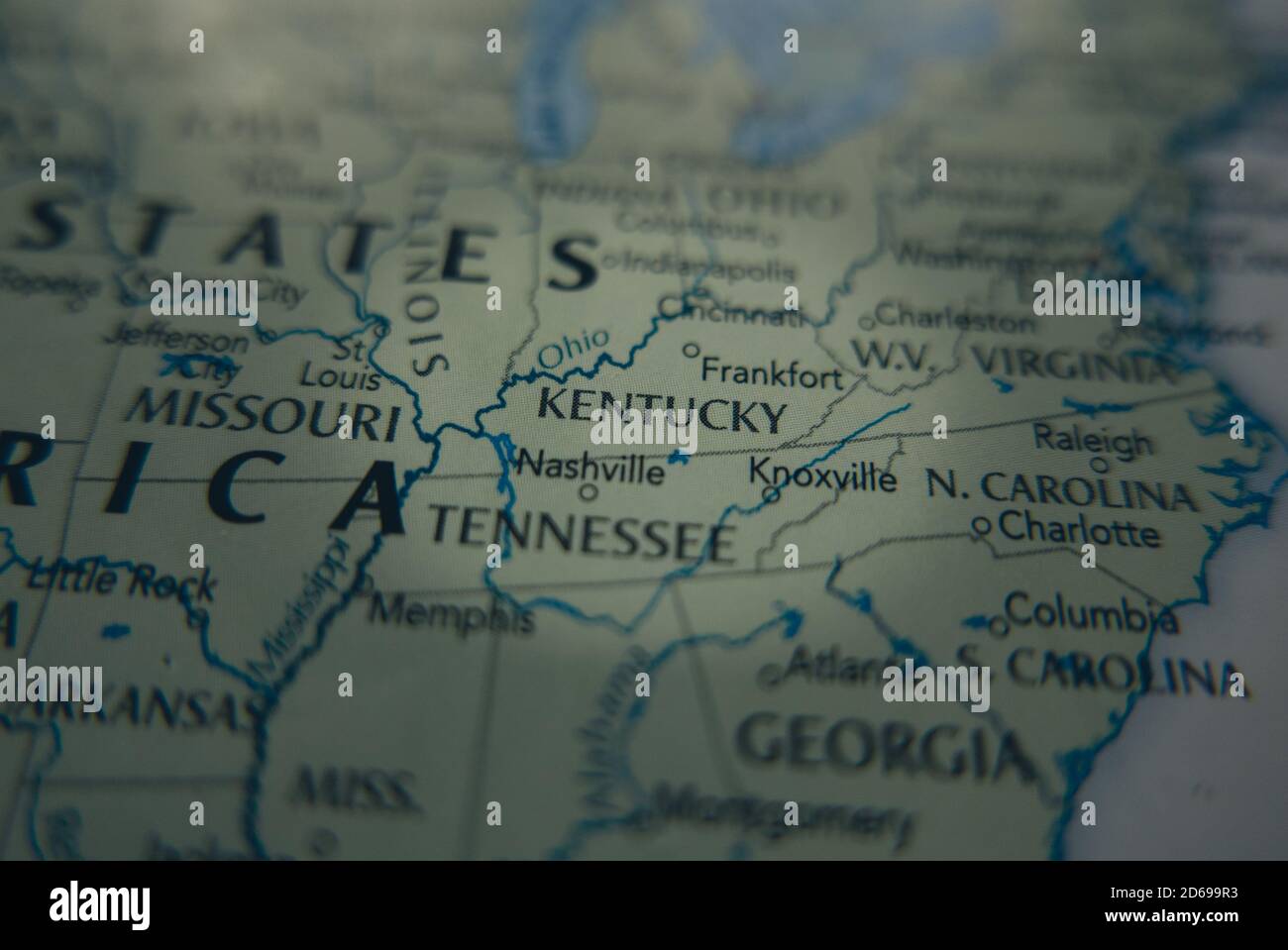 American State Kentucky on the map of the world Stock Photo - Alamy