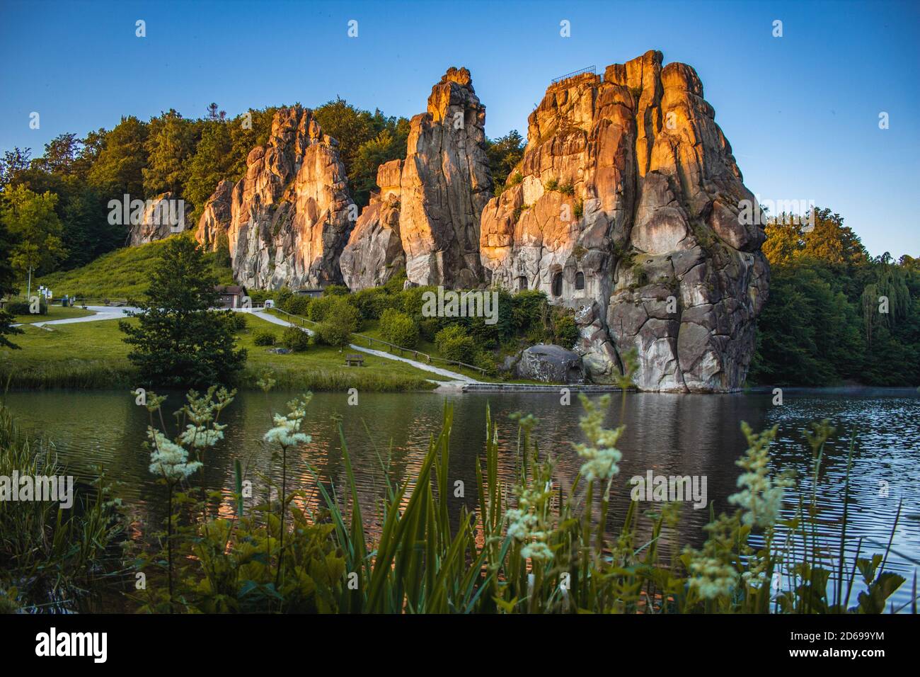 Externsteine. Sandstone rock formation located in the Teutoburg Forest ...