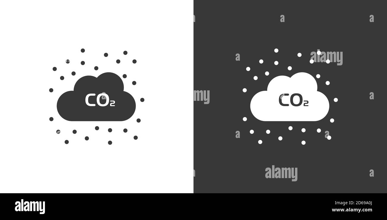 Pollution. Isolated icon on black and white background. Weather glyph ...