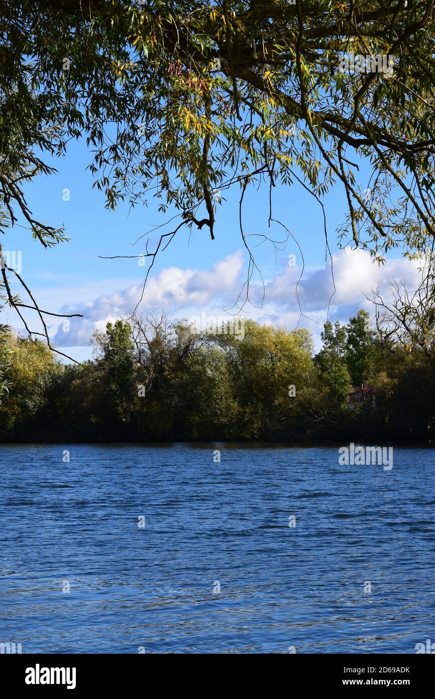 Late autumn scenery on a beautiful River bank Stock Photo - Alamy