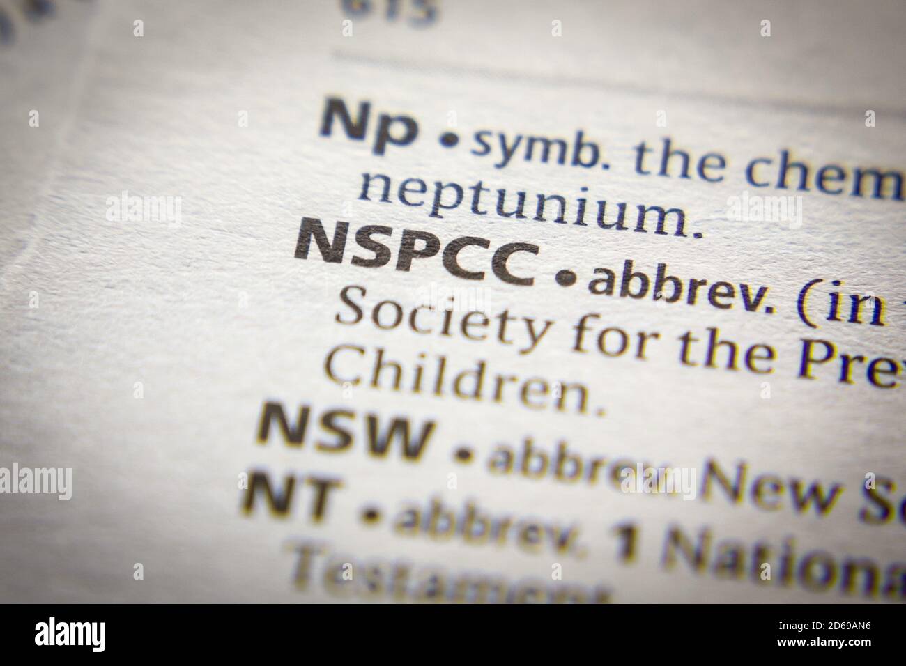 Word or phrase NSPCC in a dictionary Stock Photo - Alamy