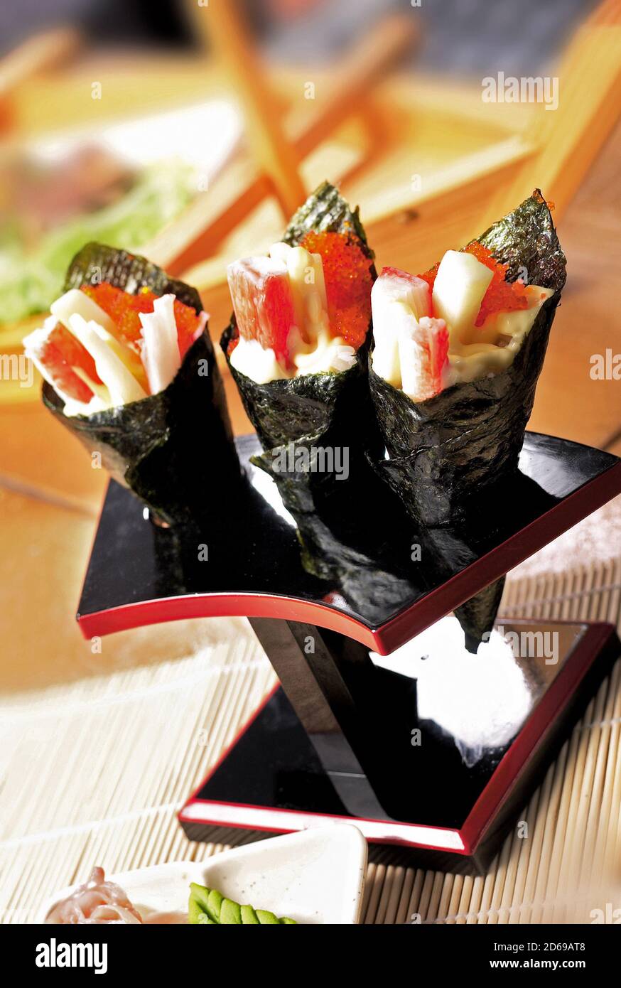 Japanese cuisine California Temaki (handroll Stock Photo - Alamy