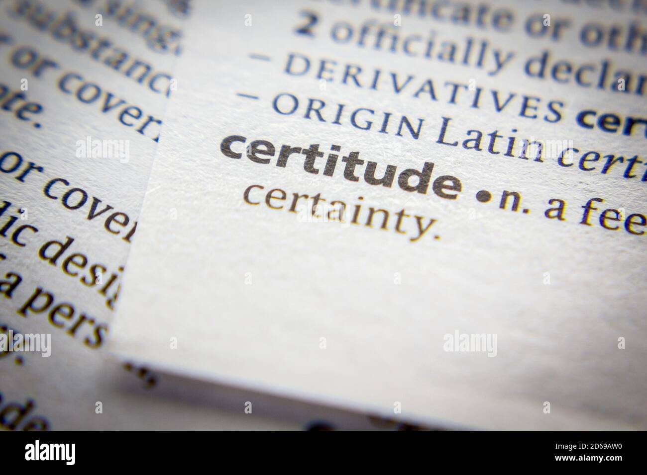 Certitude hi-res stock photography and images - Alamy