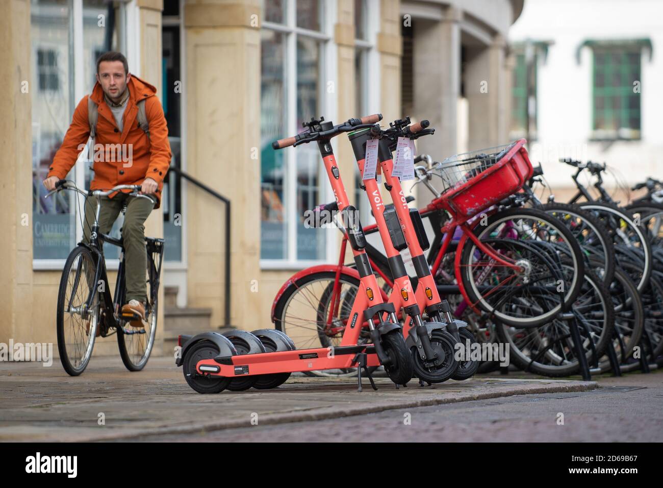 Voi E-scooters are introduced during a trial scheme in Cambridge ...