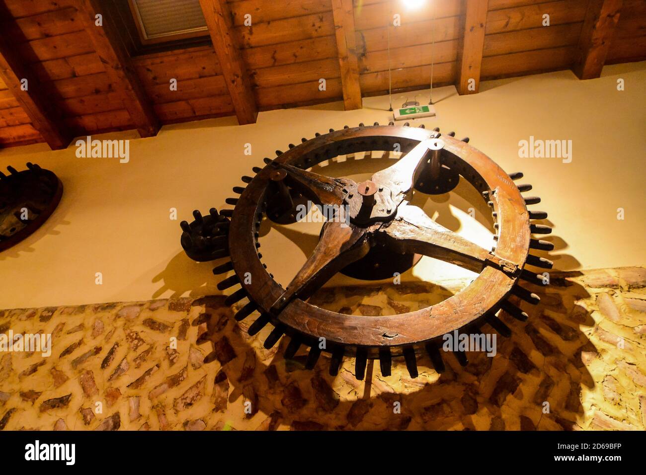 Vintage Ancient italian olive oil machine used to make oil, oil mill ...
