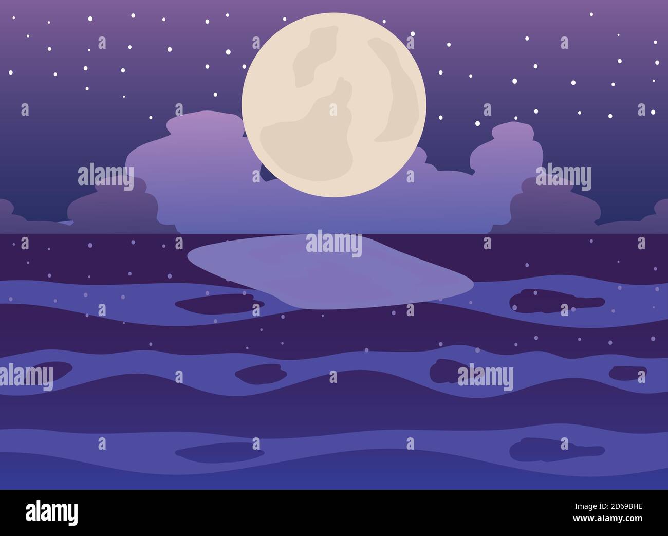 Moon reflection on the sea Stock Vector Images - Alamy