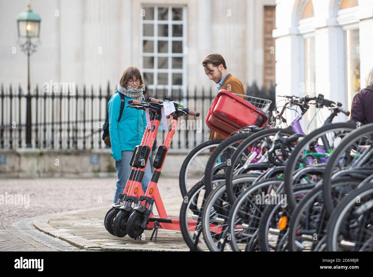 Voi E-scooters are introduced during a trial scheme in Cambridge ...