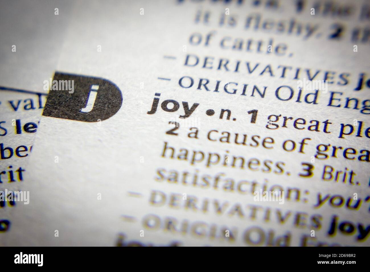 Word or phrase Joy in a dictionary Stock Photo - Alamy