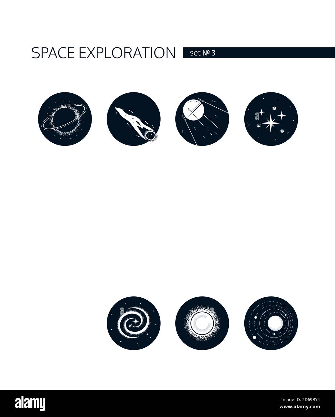Space exploration - modern vector set of white icons Stock Vector Image ...