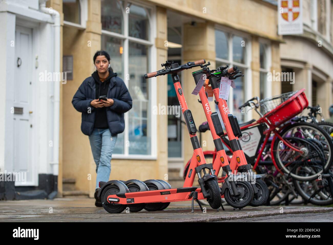 Voi E-scooters are introduced during a trial scheme in Cambridge ...