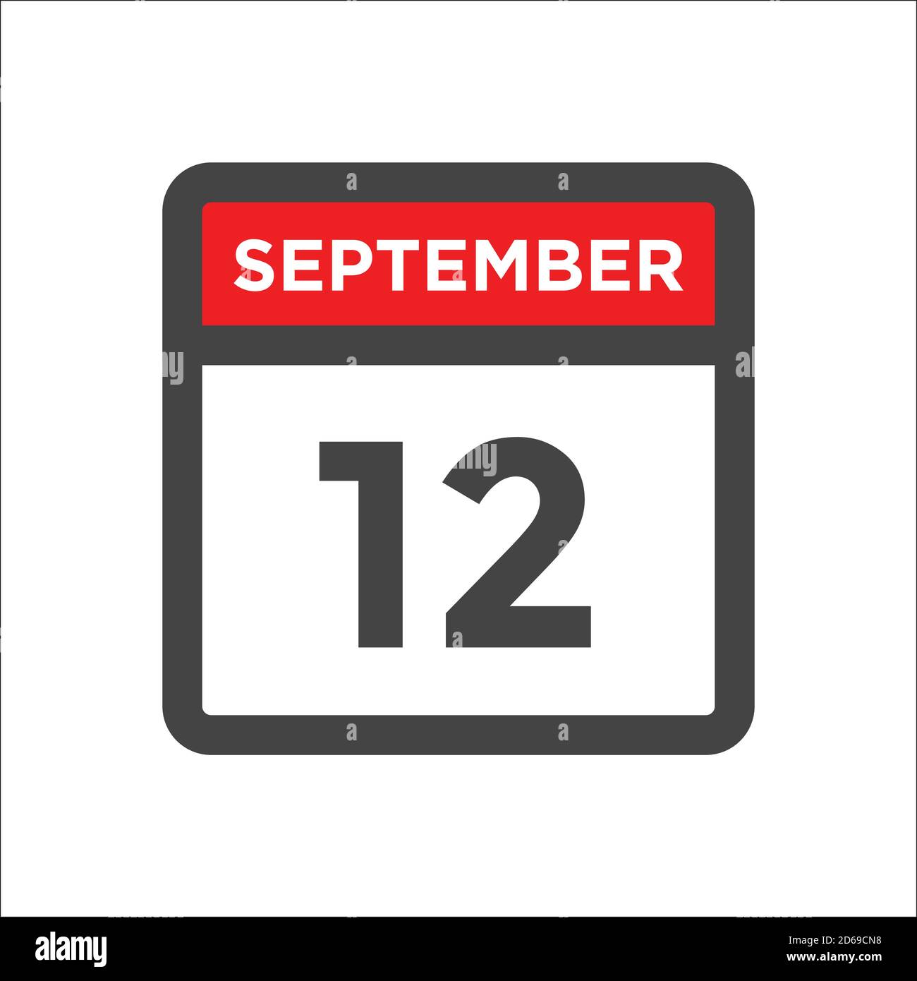 September 12 calendar icon with day & month Stock Vector Image & Art ...