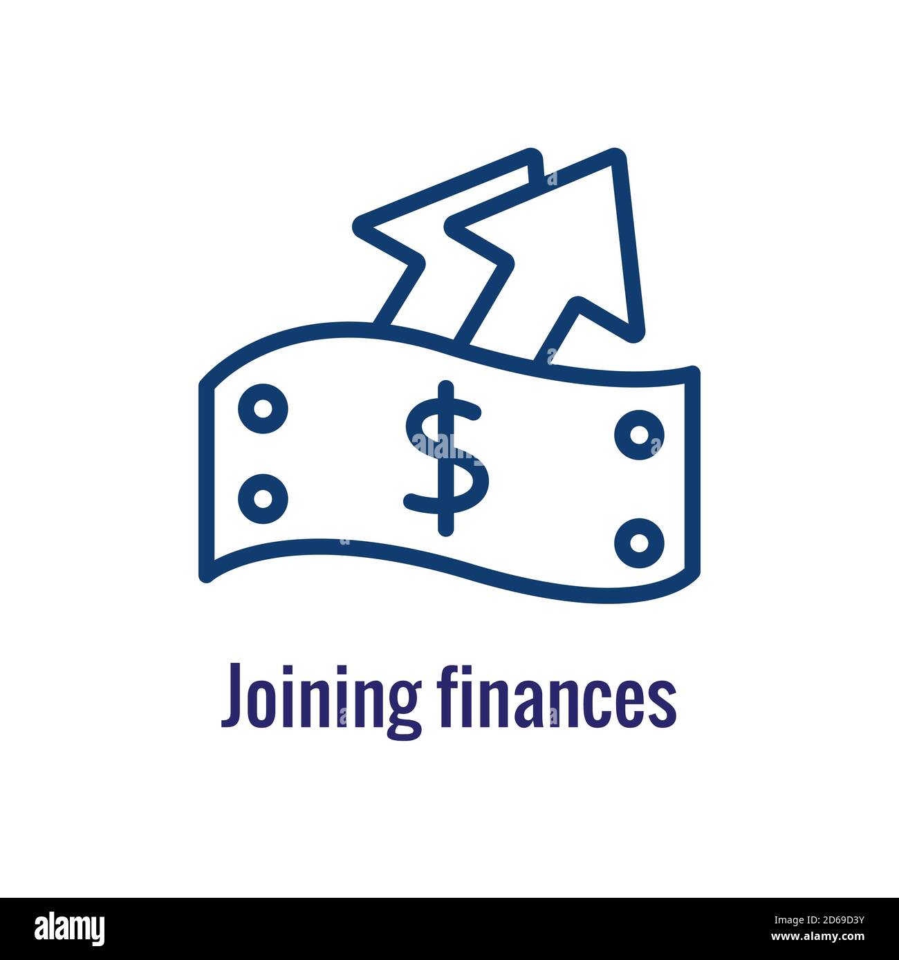 Companies merging together, one buying out the other & icon set banner ...