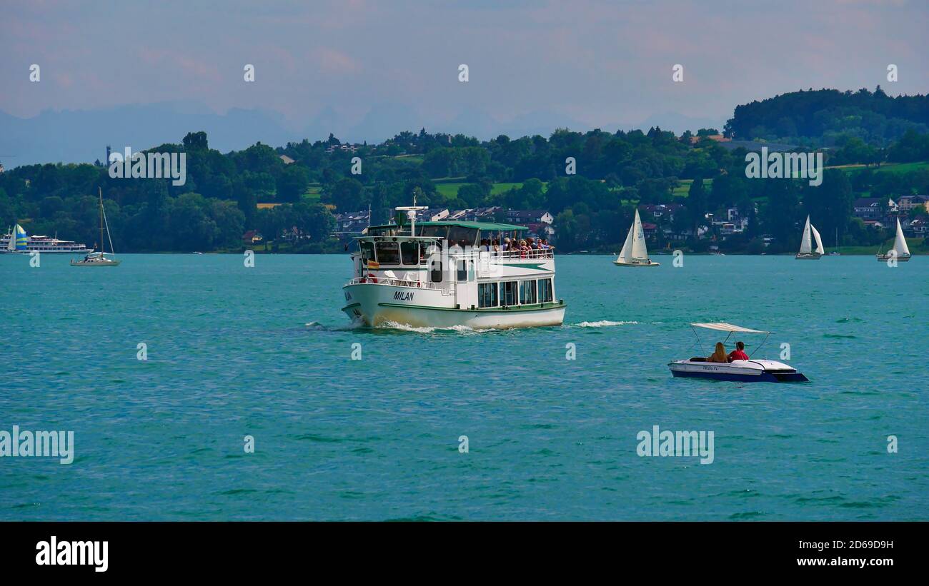 Überlingen, Baden-Wuerttemberg, Germany - 07/14/2018: Passenger ship MS ...