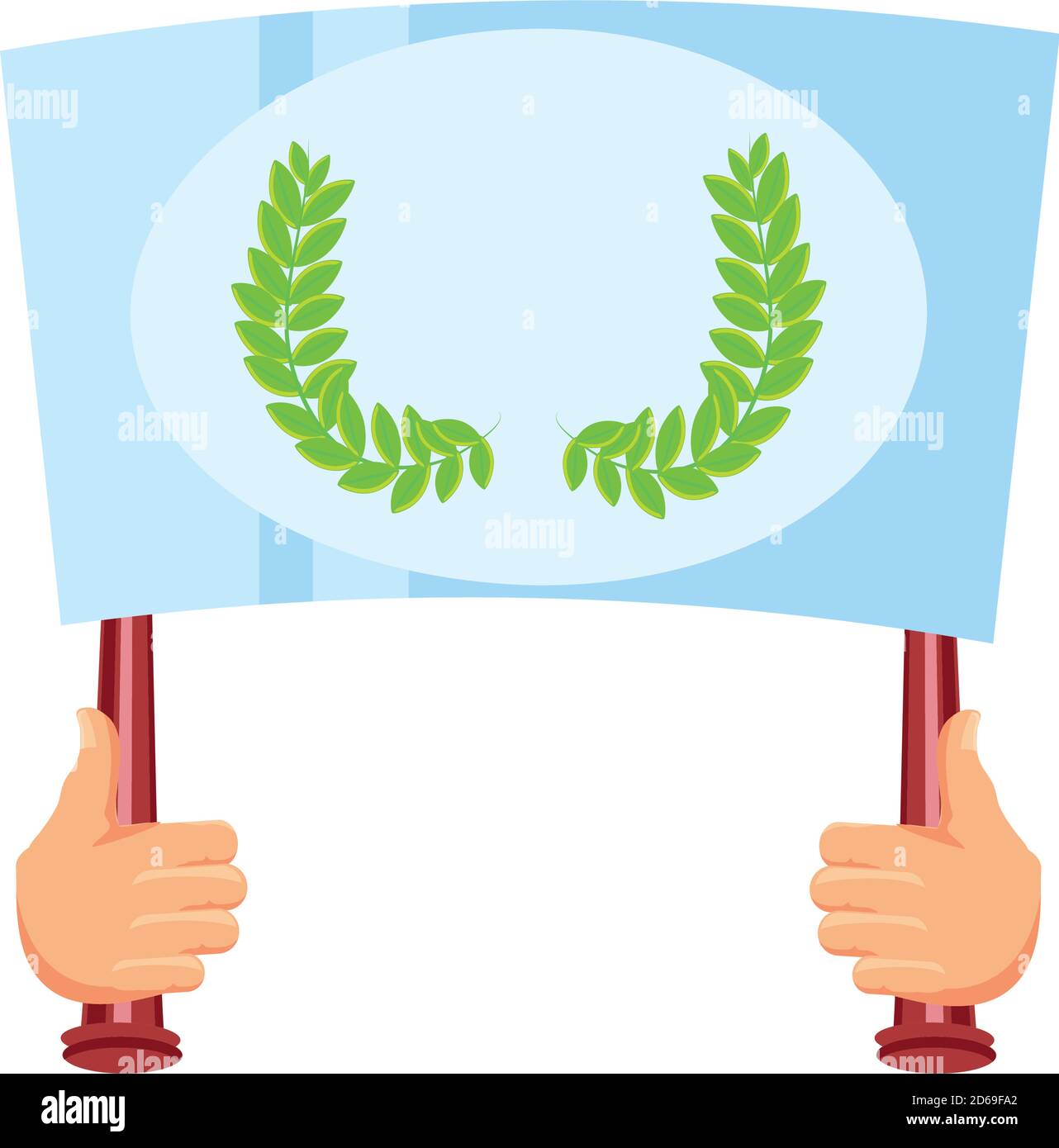 international human rights, hands holding white flag insignia vector ...