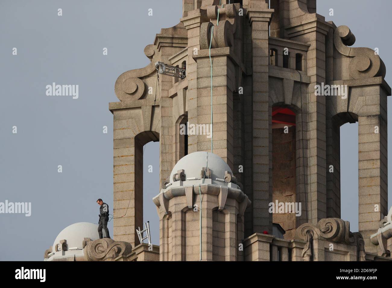 Filming batman on top royal liver building hi-res stock photography and ...