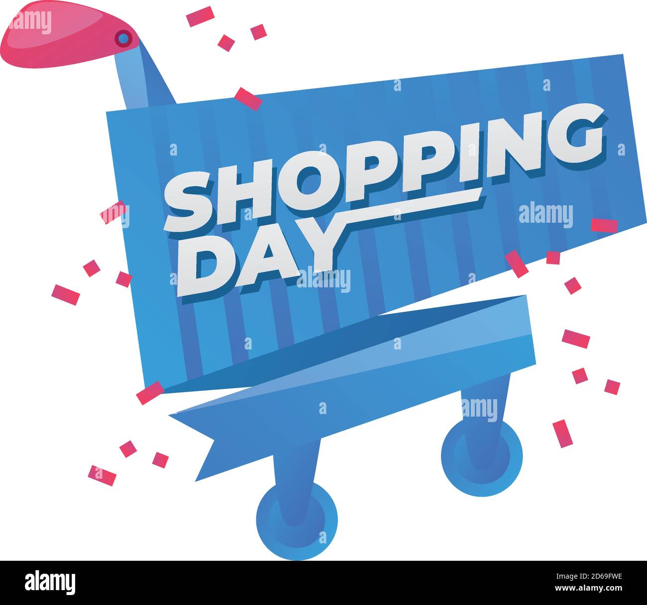 shopping day trolley market advertising vector illustration detailed ...