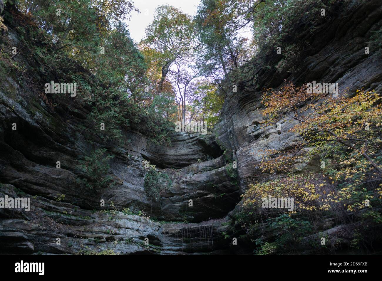 Autumn in Starved Rock State Park, a wilderness area on the Illinois ...