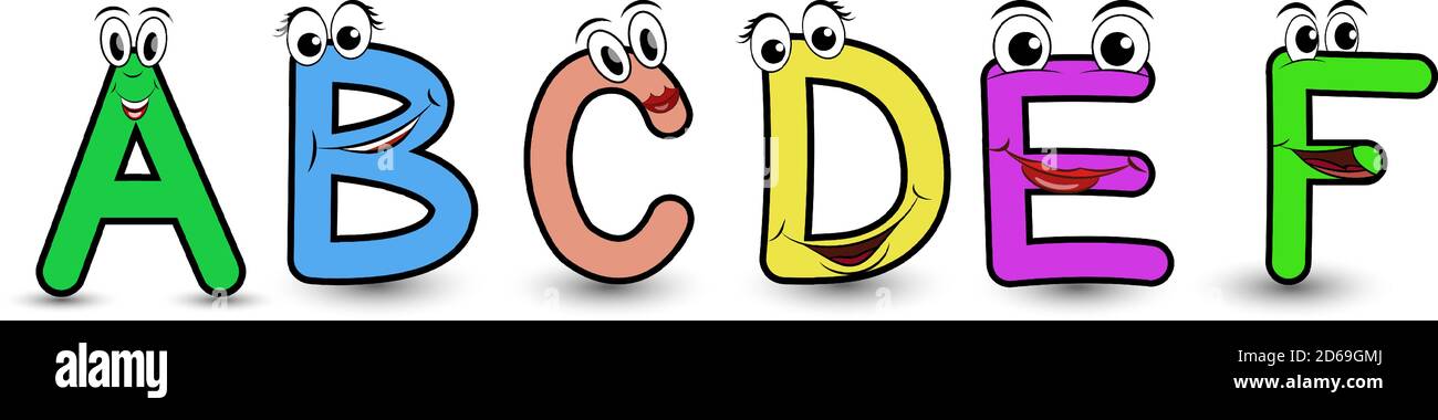Set of vector alphabet funny cartoon styled hand drawn font with a b c ...