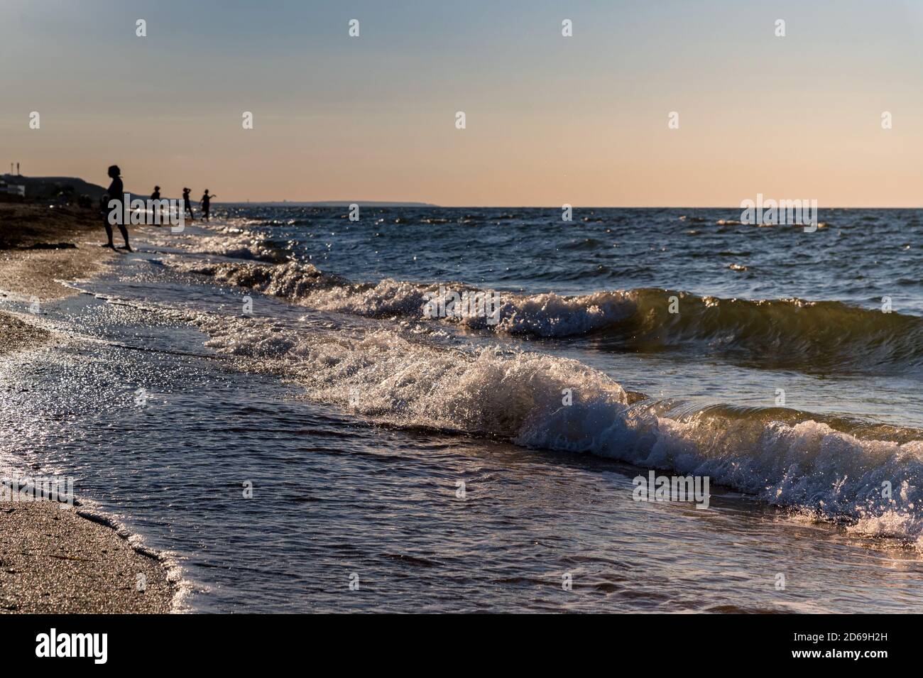 Beautiful sea landscape of man in Sea of Azov Stock Photo - Alamy