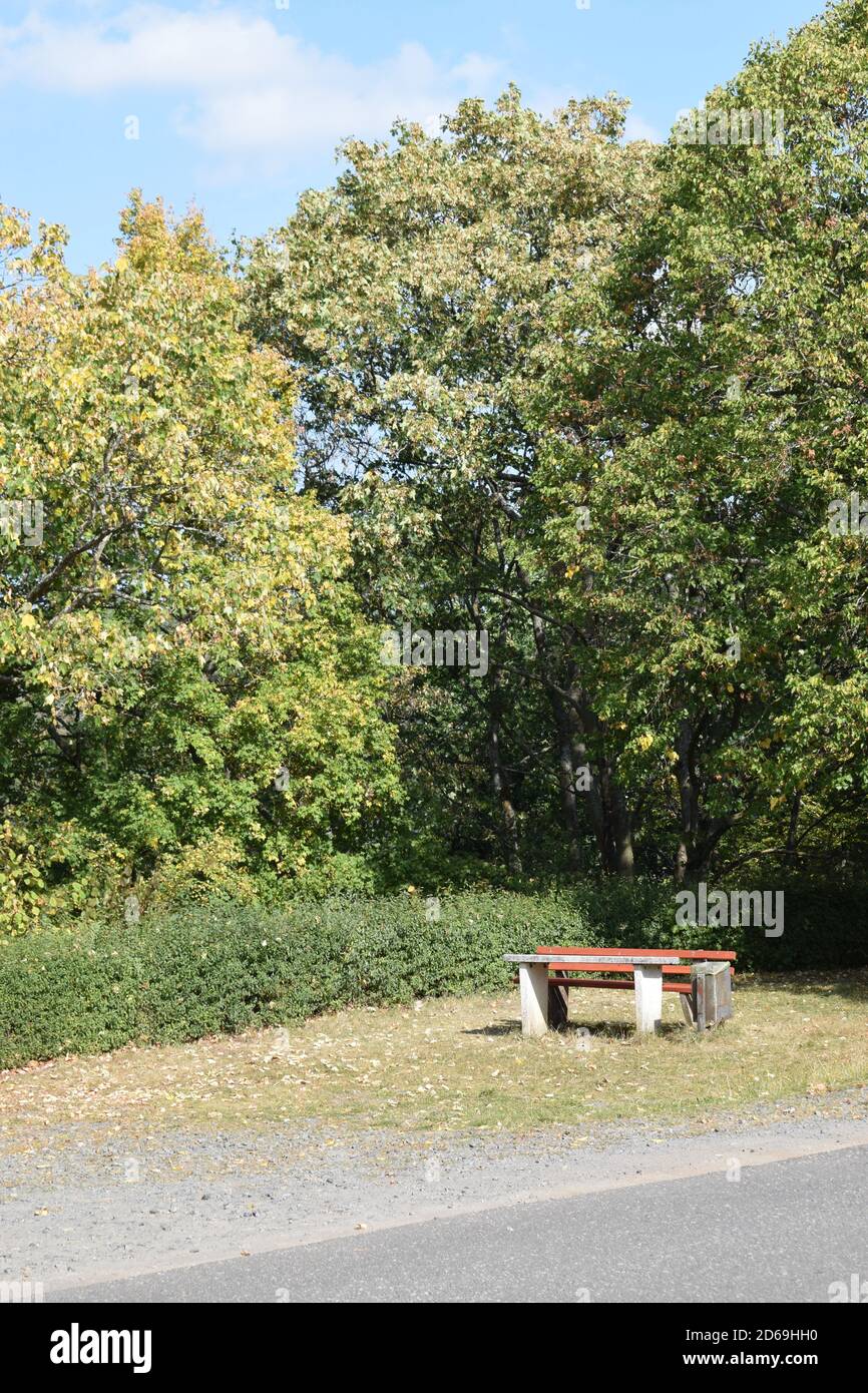 resting area in autumn Stock Photo - Alamy