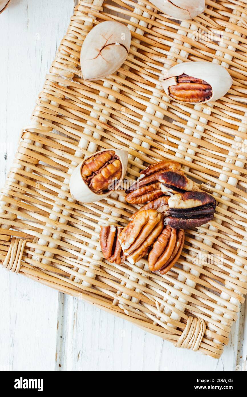 Natural tropic pecan nuts - fresh and delicious Stock Photo - Alamy