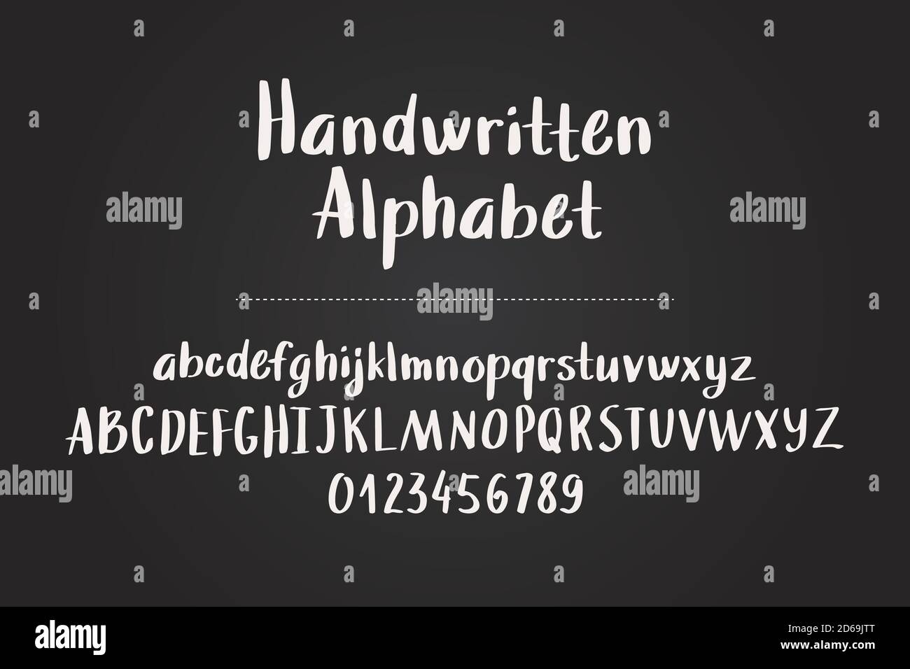 hand drawn alphabet, letters and numbers on chalkboard background ...