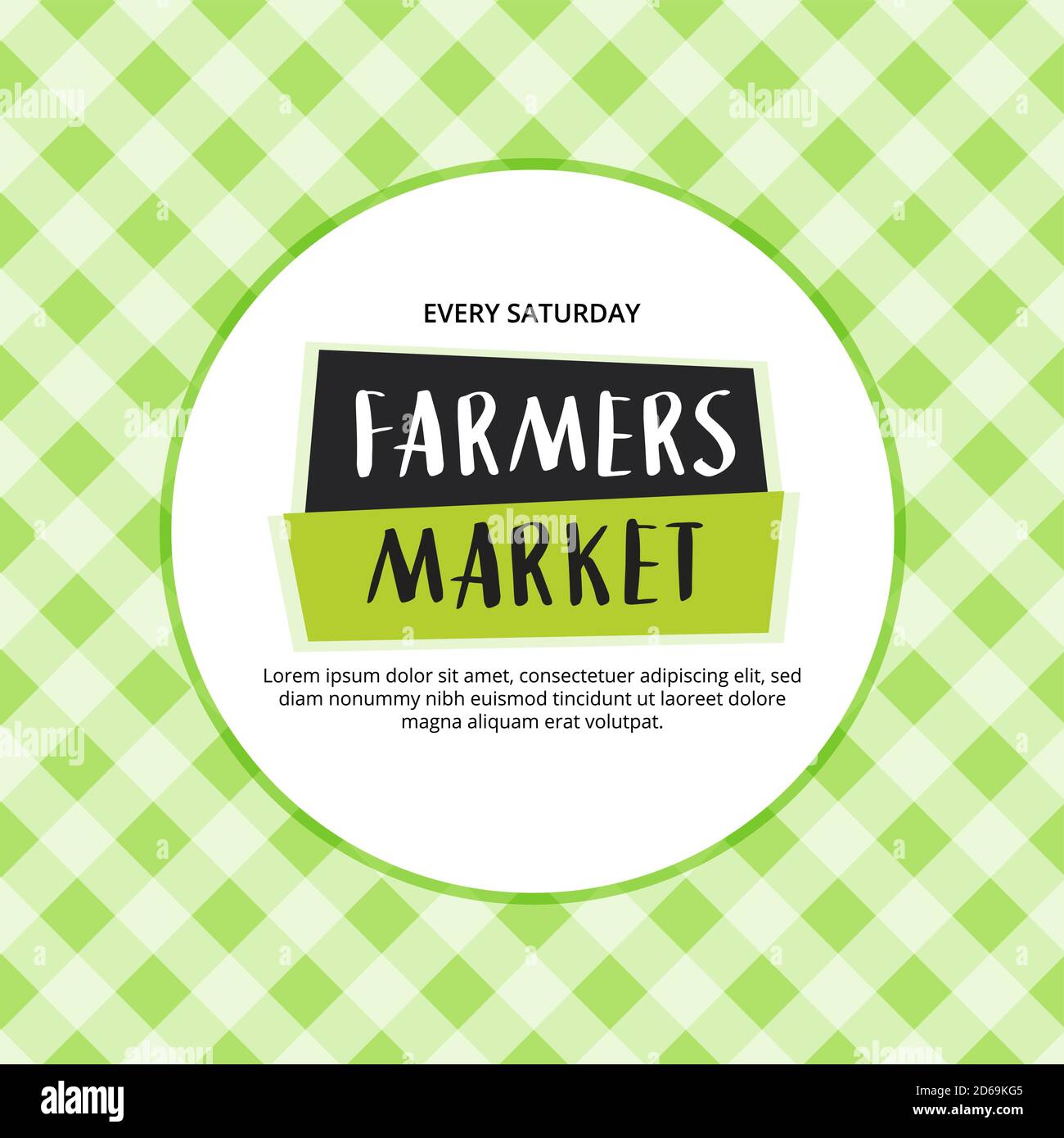 Farmers market background with hand drawn lettering Stock Vector Image ...