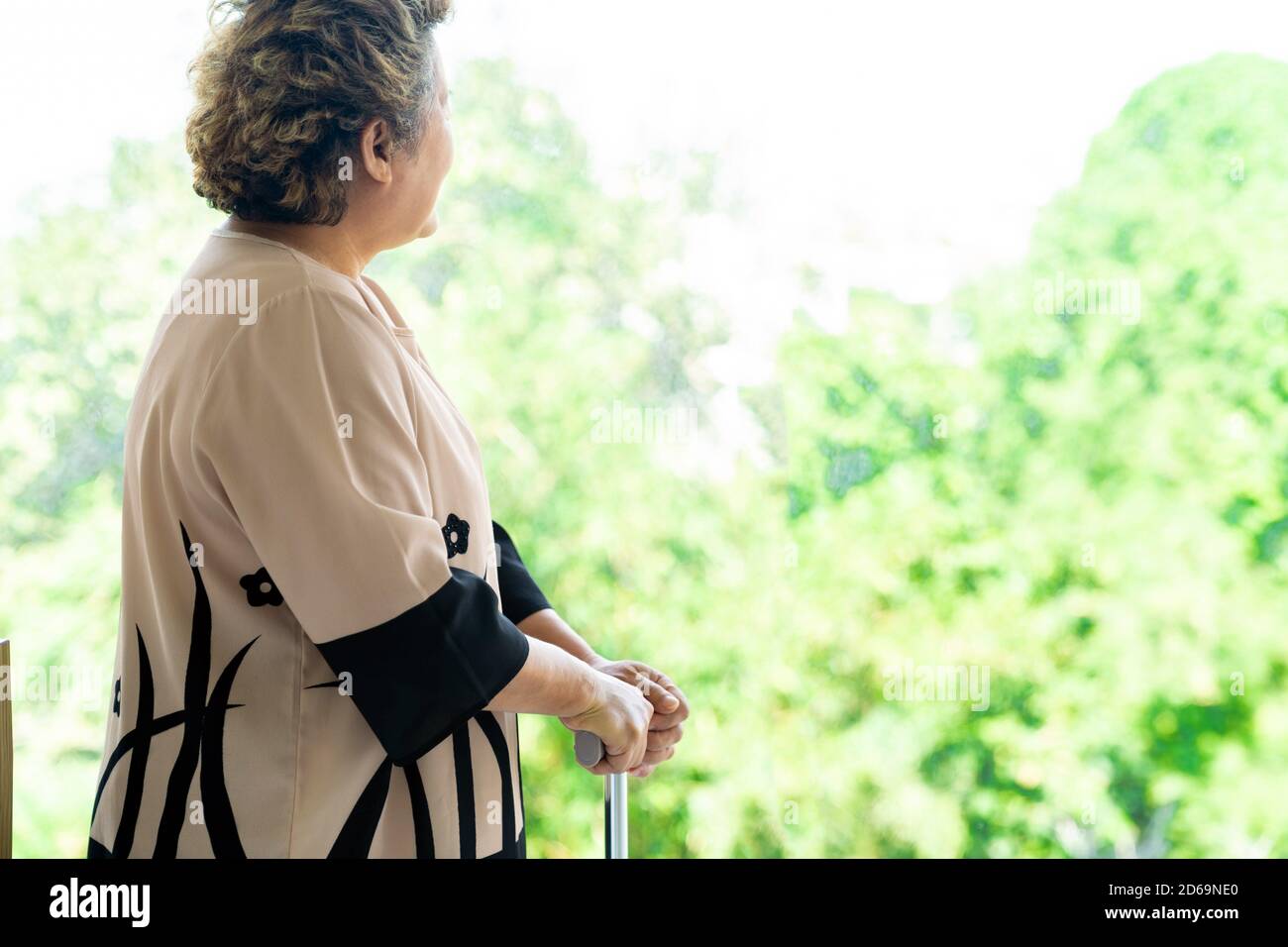 Elderly Woman Using Walking Stick High Resolution Stock Photography and ...