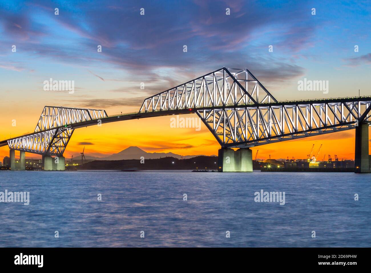 Sunset at tokyo gate bridge hi-res stock photography and images - Alamy