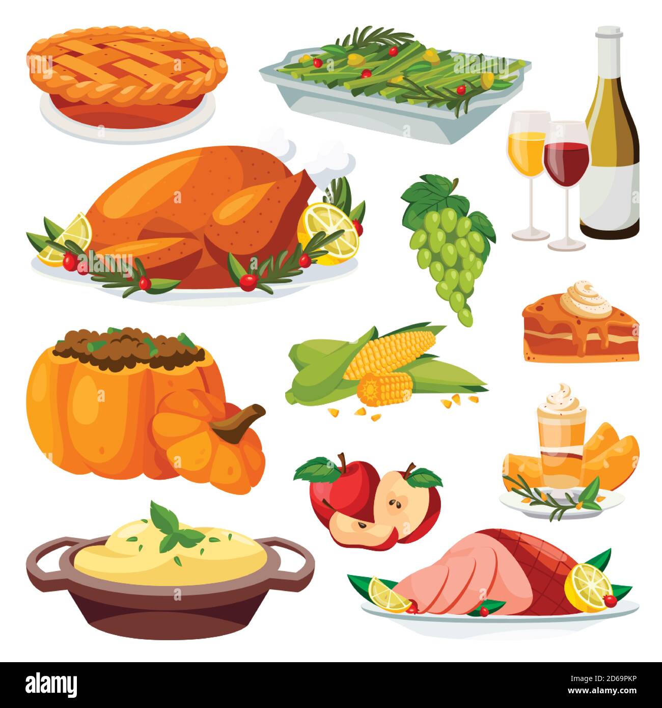 Thanksgiving Cartoon Cooked Turkey