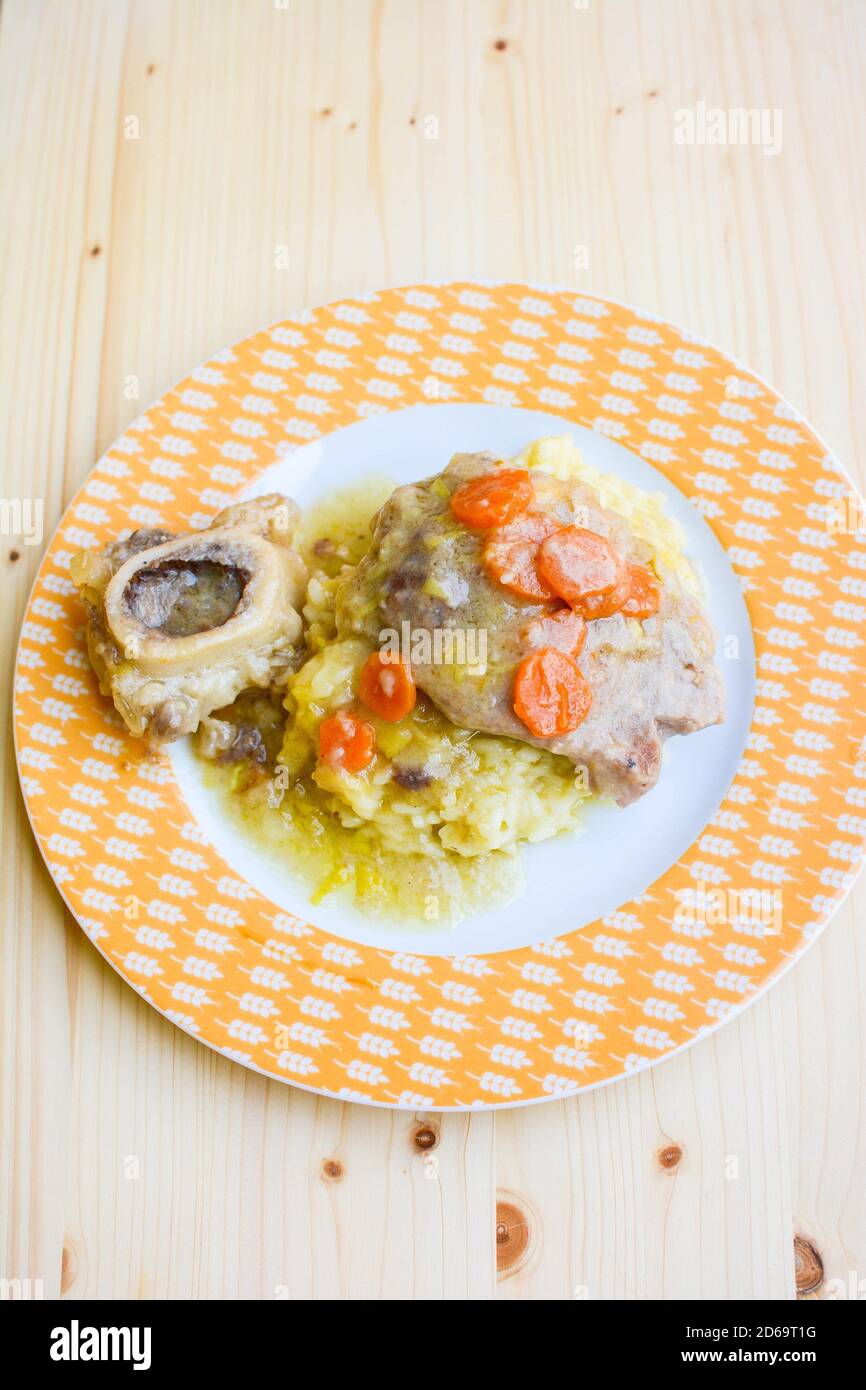 winter italian fine food marrowbone with rise Stock Photo - Alamy