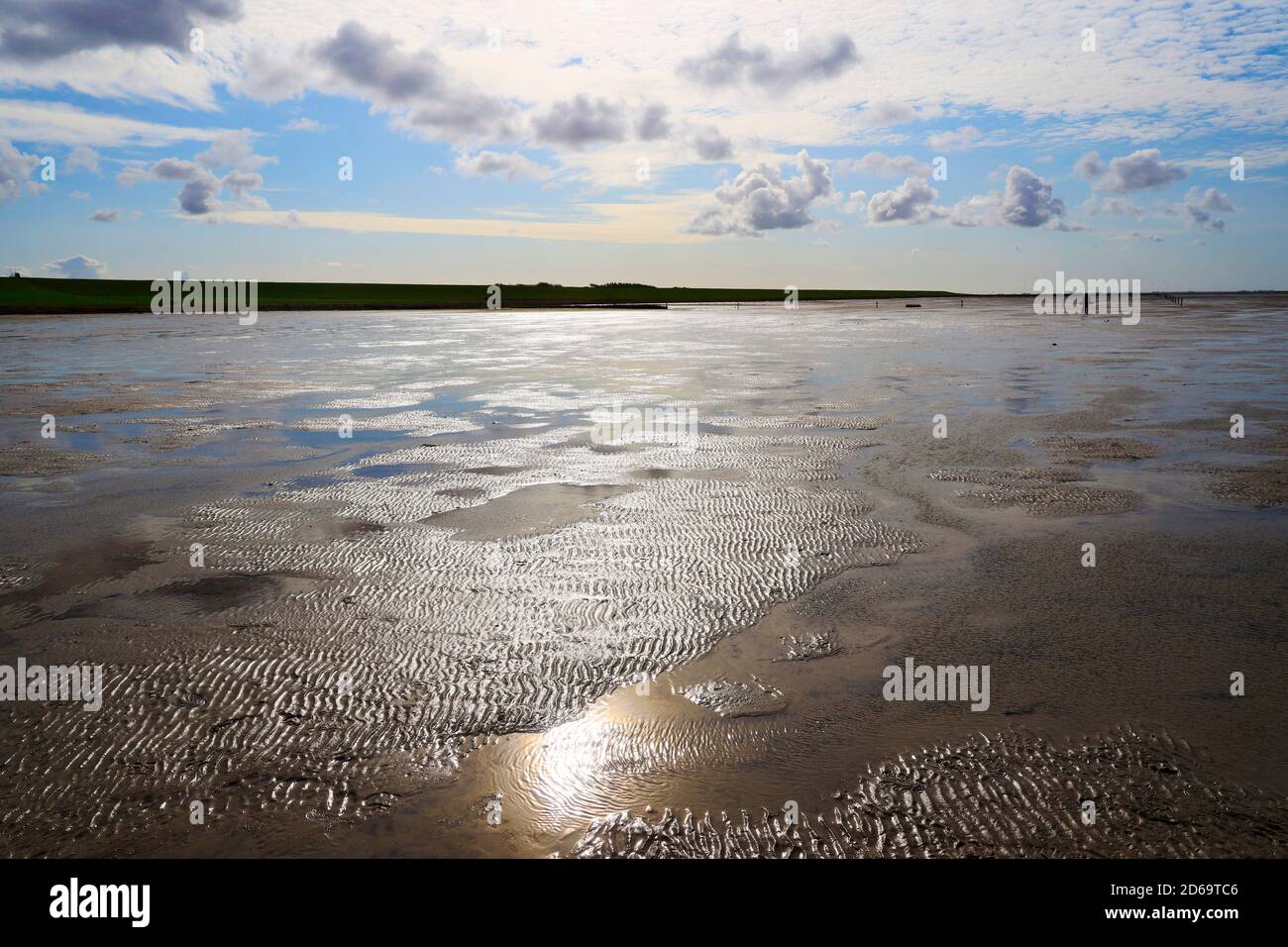 The Wadden Sea National Park near the Peninsula Nordstrand, Germany ...