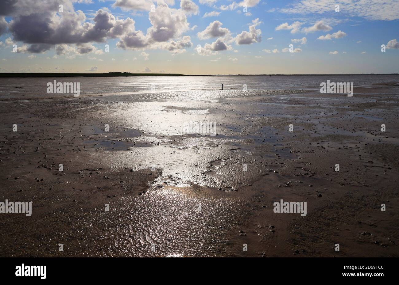 The Wadden Sea National Park near the Peninsula Nordstrand, Germany ...