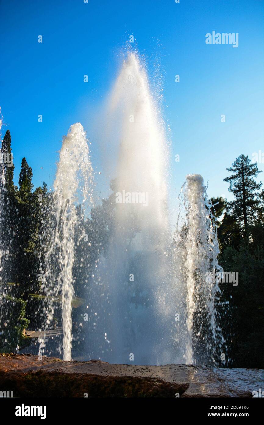 water fountains and nature as a background Stock Photo - Alamy
