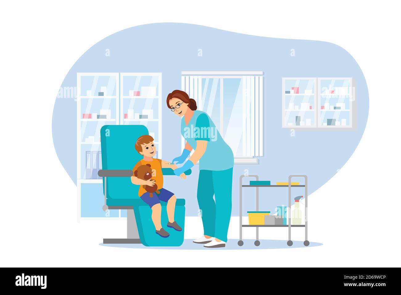 Doctor gives patient child Cut Out Stock Images & Pictures - Alamy