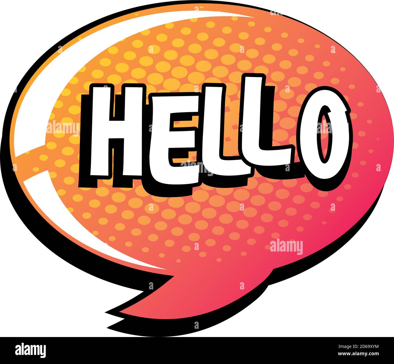 comic speech bubble with text hello on white background vector ...